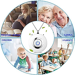 Portable Air Purifier Necklace,Mini Personal Wearable Air Purifier,USB Rechargeable, No Noise,for Car, Airplane, Bedroom, Office, Travel