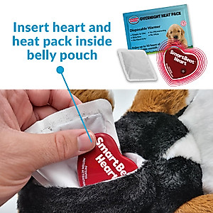 Snuggle Puppy PLUS with 3 Heat Packs & ALL NEW Smartbeat Motion Activated RealFeel Heartbeat, Pet Anxiety Relief and Calming Aid - Comfort Toy for Behavioral Training (Bernese)