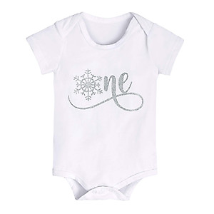 1st Birthday Snowflake Outfit Baby Girl Pink Silver Snow Flake One First Birthday Outfit Cake Smash Tutu for Photo Shoot Romper Skirt Headband Princess 1 Year Old Winter Theme Birthday Party Supplies