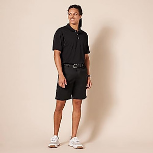 Amazon Essentials Men's Golf Polo Shirt, Quick Dry, Short Sleeve, Black, Large