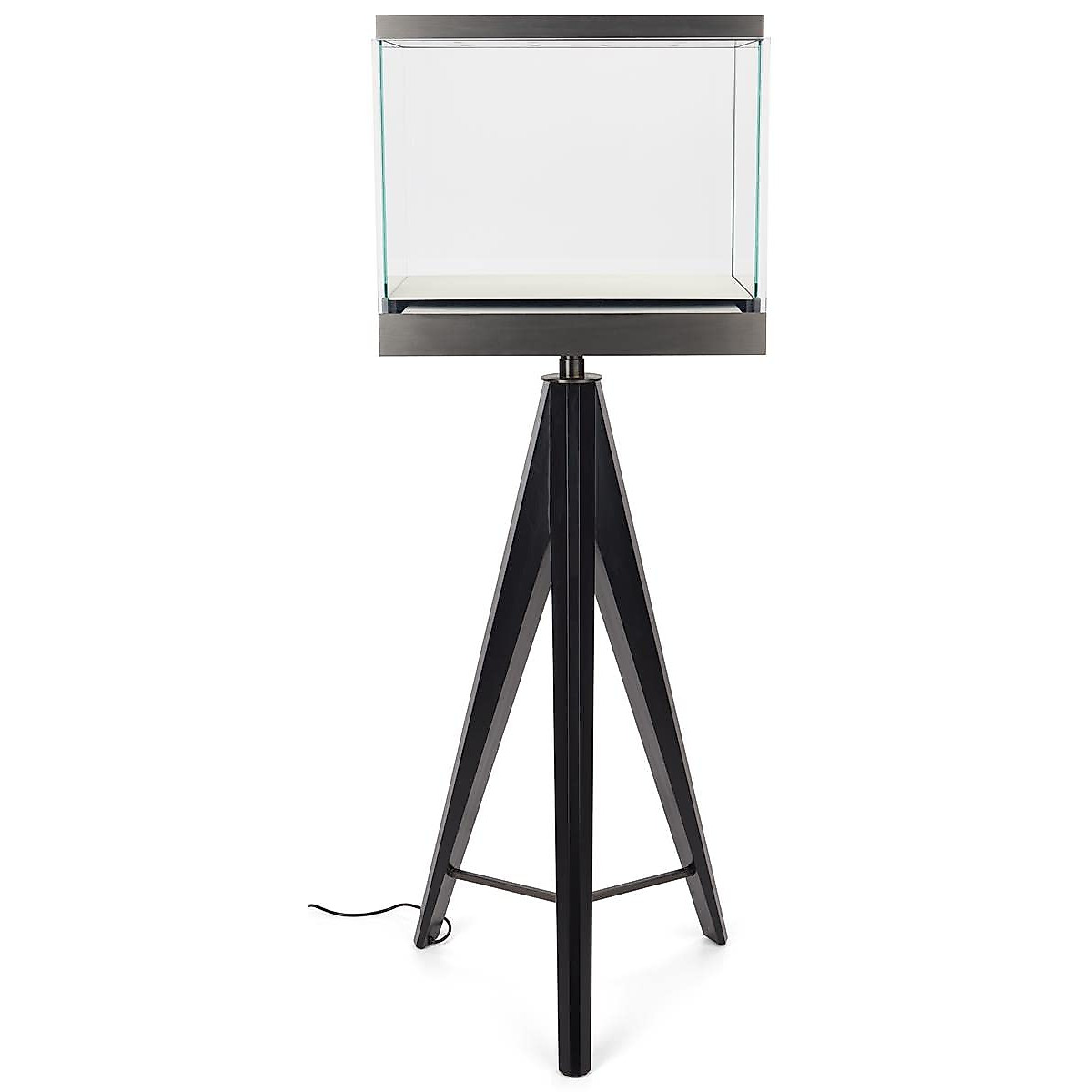 Displays2go 24" Glass Display Case w/ Pull-Out Door, 8 LED Lights, Tripod Legs - Black (DCTRIPLED)