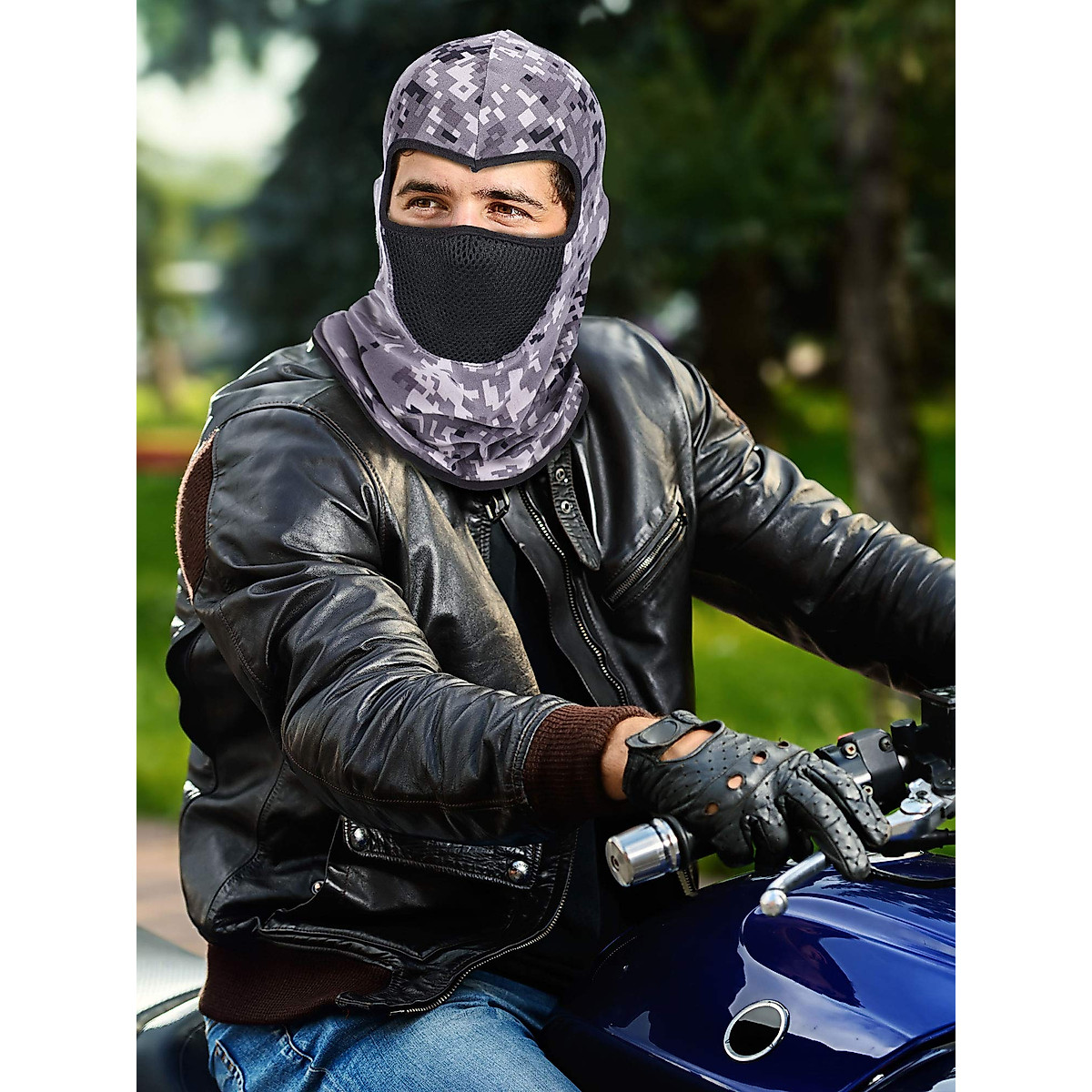 6 Pcs Winter Ski Mask Balaclava Full Face Mask Summer UV Sun Protection Face Cover Dust Windproof Breathable Shiesty Mask(Large,Dark Camouflage Colors)
