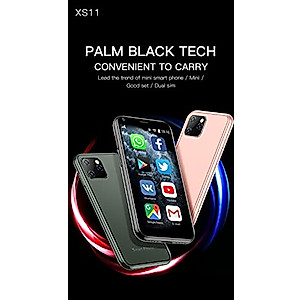 XS11 2.5in Mini Smart Phone, Unlocked Cellphone 6.0 1GB 8GB ROM 2023 New Years Phone Gifts for Kids (Dark Night Green)
