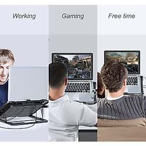 ICE COOREL Laptop Cooling Pad with 6 Cooling Fans, Cooling Pad for Laptop Fan 13-15.6 Inch, Laptop Cooler Stand with 6 Height Adjustable, Notebook Cooler Pad with Two USB Port [2022 Version]