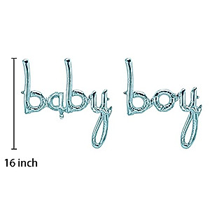 Tellpet Baby Boy Balloons, Blue Baby Boy Letter Balloon Baby Shower Decorations for Boy