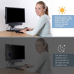 Skylarking 24 inches Computer Privacy Screen Filter, Anti-Spy Anti-Glare Screen Protector Film Compatible 24" Widescreen Computer Monitor with Aspect Ratio 16:9 (WxH:531mm x 298mm)