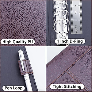 Antner 7 Ring Business Checkbook Binder for Business Checks, 600 Sheets Capacity, PU Leather Check Book Binder Cover with Zipper Pouch, Executive Organizer Portfolio Holder for 9" x 13" Sheets, Coffee