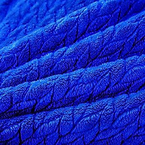 Whale Flotilla Fleece Throw Blanket for Couch with Plush Decorative Pattern, Soft Fluffy Throw Blanket for Sofa, Cozy and Lightweight, Royal Blue, 50x70 Inch