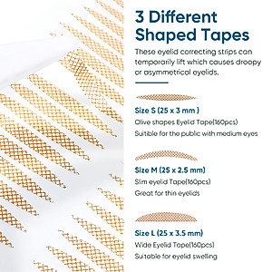 Senhorita Eyelid Tape, Invisible Double Lifter Strips with Fork Rods & Tweezers-ASDDDDF01