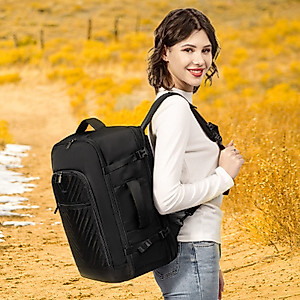 LOVEVOOK Travel Backpack,Carry On Backpack Flight Approved with Toiletry Bag,Expandable Large Laptop Backpack Women Waterproof Backpack Fit 17.3 Inch with USB Charging Port Shoes Compartment