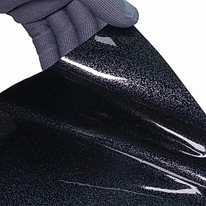 VVIVID XPO Black Metallic Sparkle Gloss Vinyl Car Wrap Film 1 Foot X 5 Feet Roll DIY Easy to Install No-Mess Decal