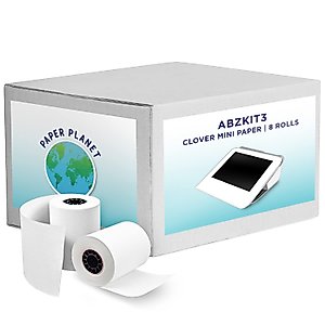 Thermal Paper for Clover POS (Clover Mini Thermal Printer) by Paper Planet | Credit Card Receipt Paper Rolls for Clover C200 C300 C301 C302 C305 | 8 Rolls