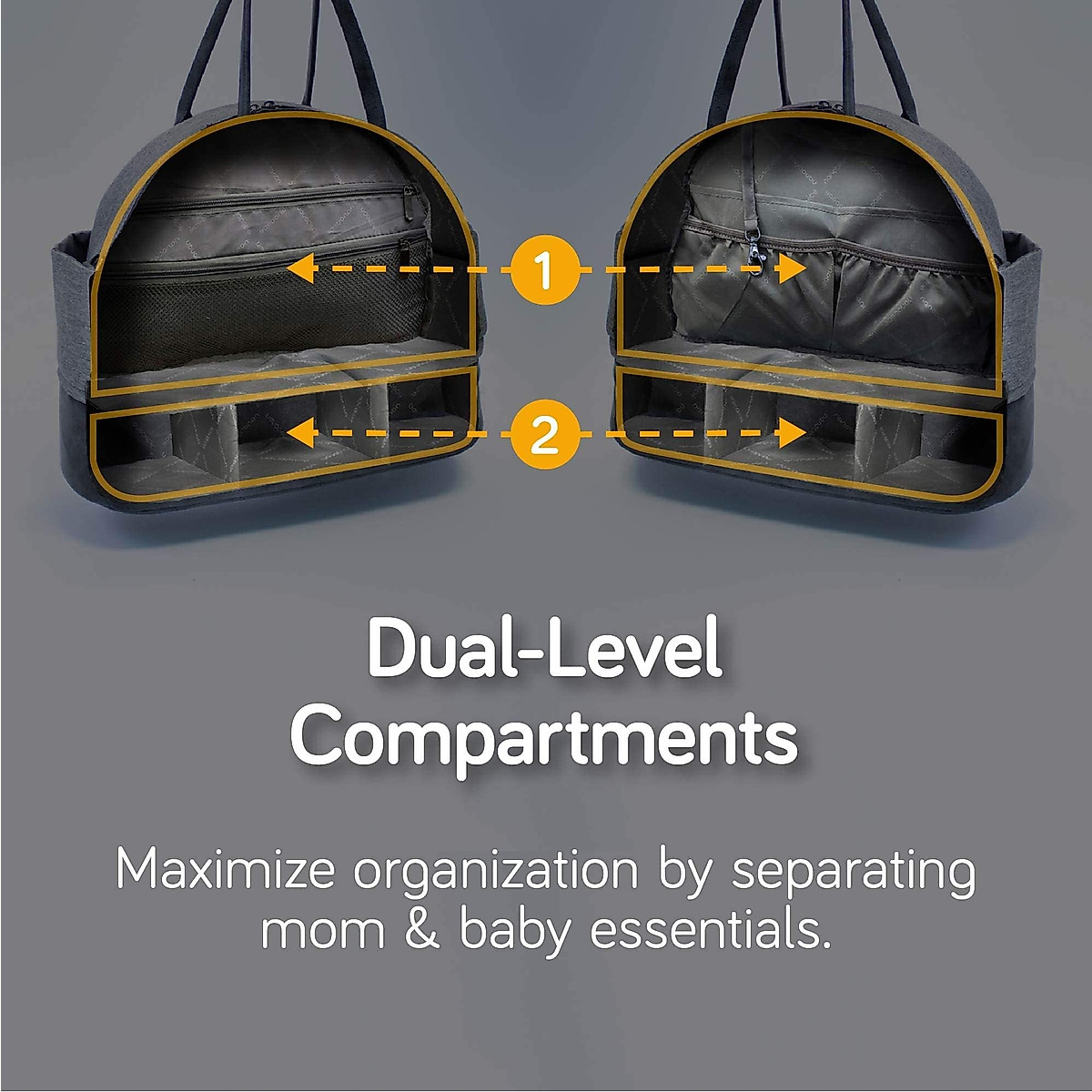 Nanobebe Bebe Diaper Bag Backpack, Travel Diaper Bag with Baby Changing Mat and Stroller Straps, Maternity Back Pack for Multi-Function Baby Care, Large Capacity, Waterproof, Unisex (Stylish Grey)