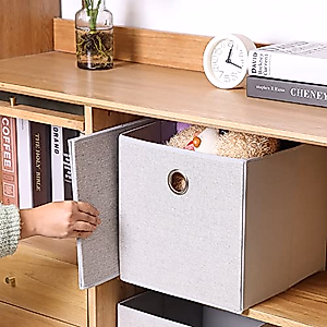 BOMKEE Closet Organizers and Storage Bins, Collapsible Drawers Organizer Foldable Storage Cubes Storage Baskets for Home Bedroom Office Closet (Set of 6, 12*12*12inch)