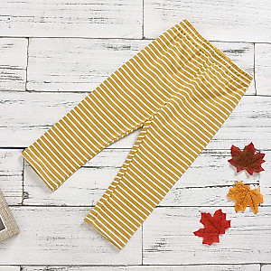 Aimaopao Toddler Baby Girls Fall Winter Clothes Set Little Girls Floral Tunic Tops Pants Outfits Clothing Yellow Floral 4T