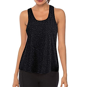 SSDXY Workout Tops for Women Loose fit Racerback Tank Tops for Women Mesh Backless Muscle Tank Running Tank Tops