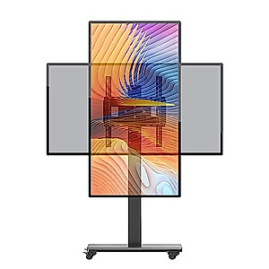 suptek Rotating Mobile TV Cart for 26-55 inch TV Holds up to 110lbs, Heavy-Duty Floor Stand Base for Live Stream Video Conferencing Tiktok YouTube Zoom(XZ-05)