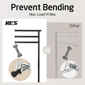KES Matte Black Towel Racks for Bathroom with Weighted Marble Base, 40 Inch Free Standing Pool Towel Rack Outdoor, 3 Swivel Bars, Premium 18/8 Stainless Steel, BTH219-BK