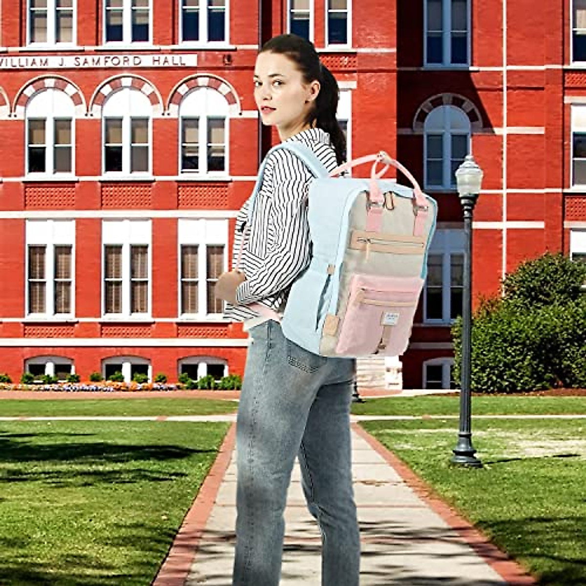 LOVEVOOK Laptop Backpack College Backpack for Women Waterproof Travel Backpack Cute Backpack with USB Charging Port 15.6 Inch