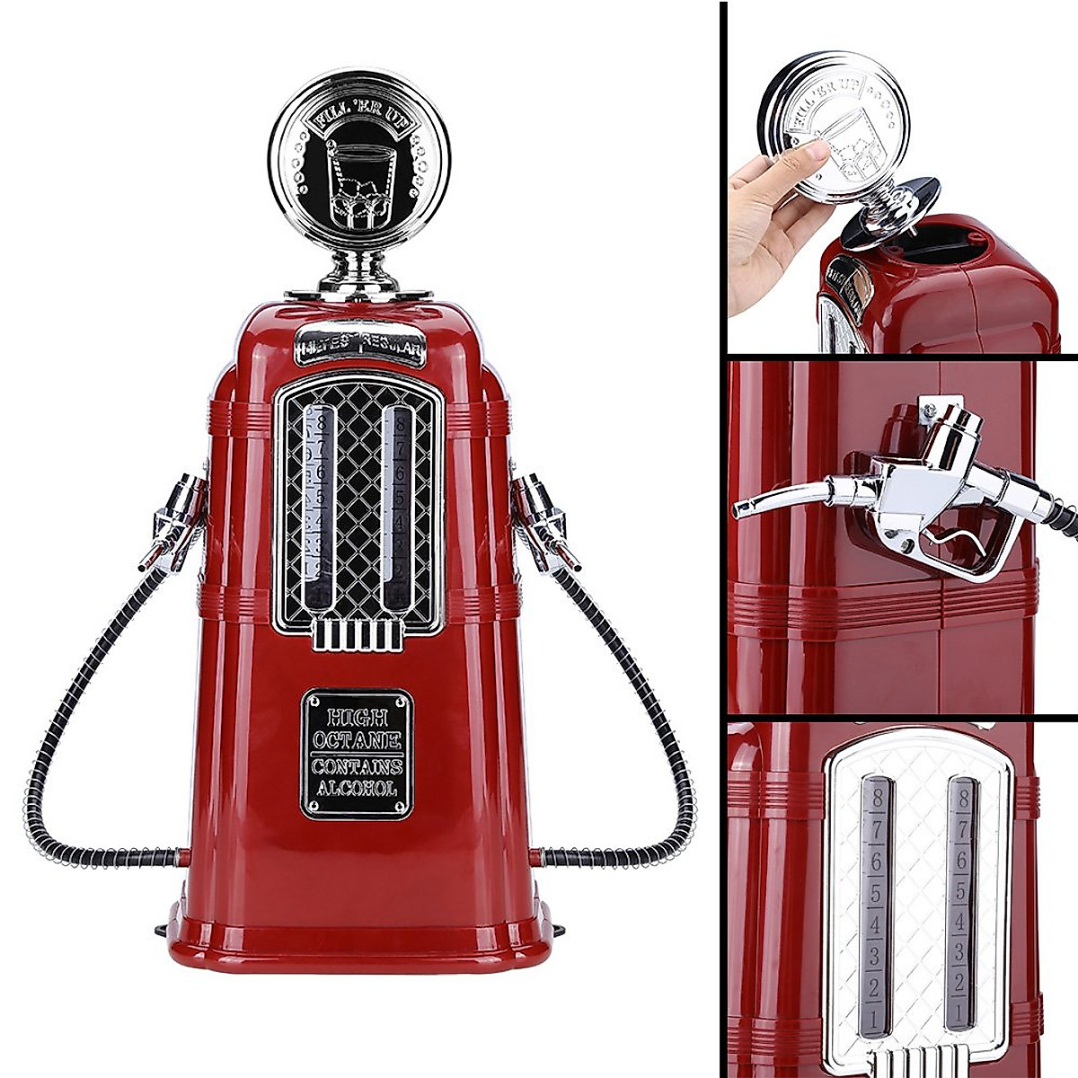 VBESTLIFE, Juice/Beer/Oil/Cocktails/Punches Pourer / 1000 CC Double Switch Drinks Beverage Pump Liquor Drinks Dispenser for Bars/Hotels/Tea Houses/KTV/Safety and Health(RED)