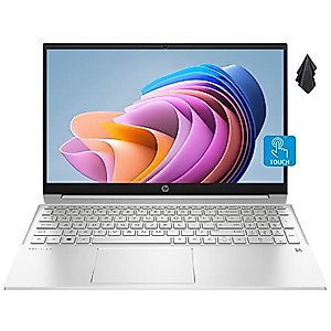 2022 HP Pavilion 15.6" FHD Touchscreen Laptop, AMD Ryzen 7-5825U Up to 4.5GHz Processor (Beat i7-1180G7), 32GB RAM, 1TB PCIe NVMe SSD, Backlit Keyboard, USB-A&C, Fast Charge, Windows 11, Silver