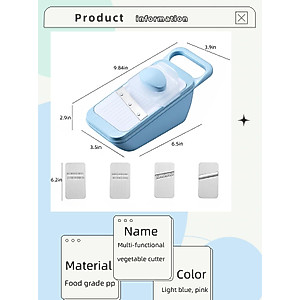 ZCYJHOT Multifunctional Vegetable Chopper, Mandoline Slicer for Kitchen, Vegetable Slicer and Cutter, Kitchen Gadgets Sets with Container (Blue)