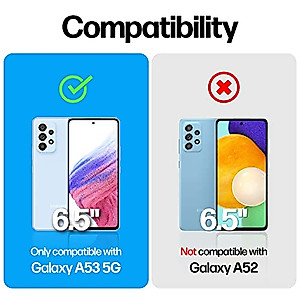 Power Theory Designed for Samsung Galaxy A53 5G Screen Protector Tempered Glass [9H Hardness], Easy Install Kit, 99% HD Bubble Free Clear, Case Friendly, Anti-Scratch, 2 Pack