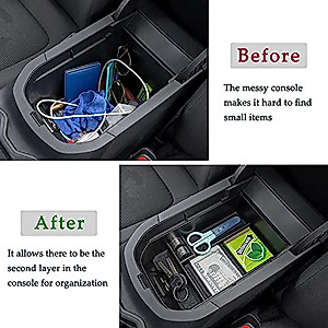 JDMCAR Center Console Tray Organizer Compatible with 2023 Toyota RAV4 2022 2021 2020 2019 Accessories, Armrest Insert Container ABS Material Secondary Storage Box