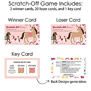 Big Dot of Happiness Run Wild Horses - Pony Birthday Party Game Scratch Off Cards - 22 Count
