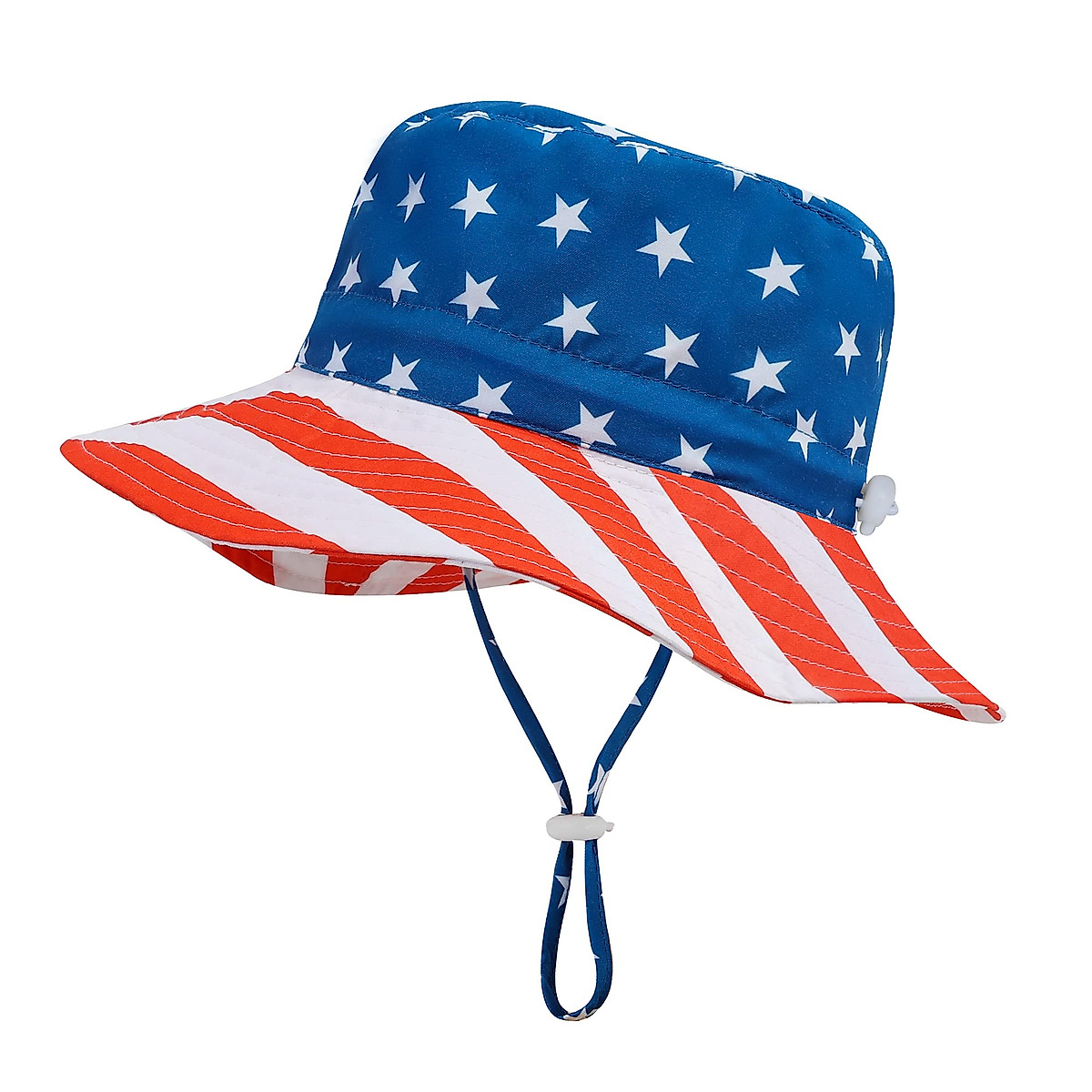 Fynnsure Baby Sun Hat UPF 50+ Toddler Sun Hat Infant Sun Protection Summer Hat Beach Bucket Hats for Baby Boys Girls A American Flag 6-12 Months