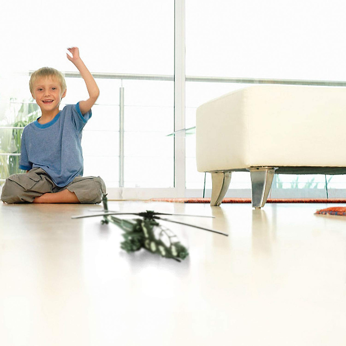 HAPTIME Military Helicopter Toy with Lights and Sounds, Pull Back Army Plane Airplane for Kids Children Boys Girls 11.2 inch (Green)