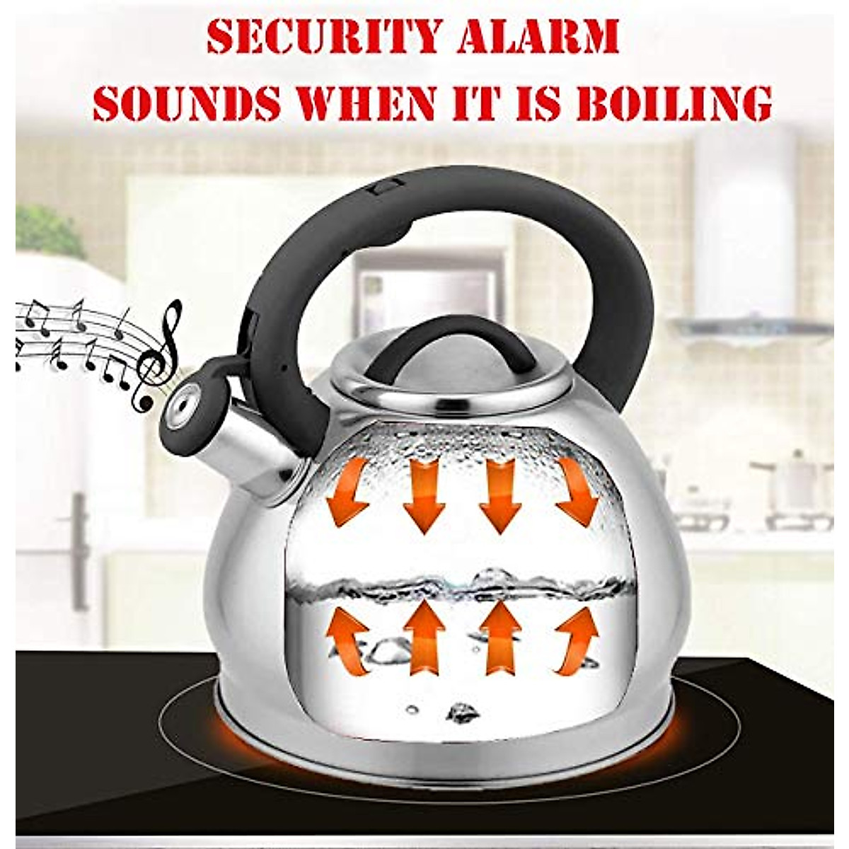 Tea Kettle for Stovetop Whistling Teakettle Tea Pot - 3L Food Grade 304 Stainless Steel Color Changing Stove Top Teapot with Cool Handle,Loud Whistle And Anti-Rust,Suitable for All Heat Sources (Rose)