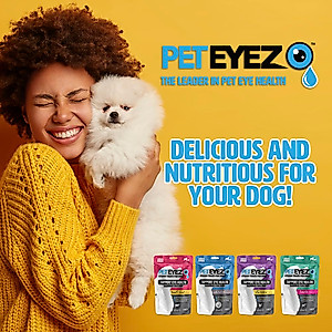 PetEyez Vitamin Tear Stain Remover Vitamin Treats for Dogs - Support Eye Health & Reduce Itching & Tear Stain Buildup - 100% Natural Dog Treats w/Superfoods & Antioxidants - Whitefish Flavor - 1oz