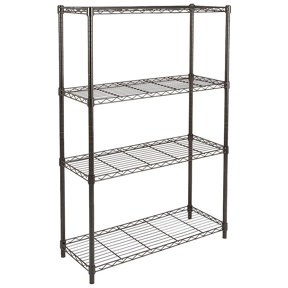 Amazon Basics 4-Shelf Adjustable, Heavy Duty Storage Shelving Unit (350 lbs loading capacity per shelf), Steel Organizer Wire Rack, Black, 36" L x 14" W x 54" H
