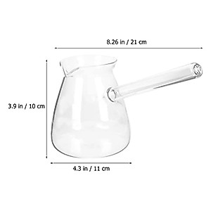 Zerodeko 2pcs Turkish Coffee Pots with Handle, Glass Stovetop Tea Pots Heat Resistant Side Handle Teapot Kettle Hot Chocolate Maker Stovetop Coffee Maker (450ML)