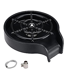 Matte Black Glass Rinser for Kitchen Sinks Cup Rinser, Faucet Bottle Washer Glass Washer Cleaner with Hose, Kitchen Sink Accessories for Bar Sink