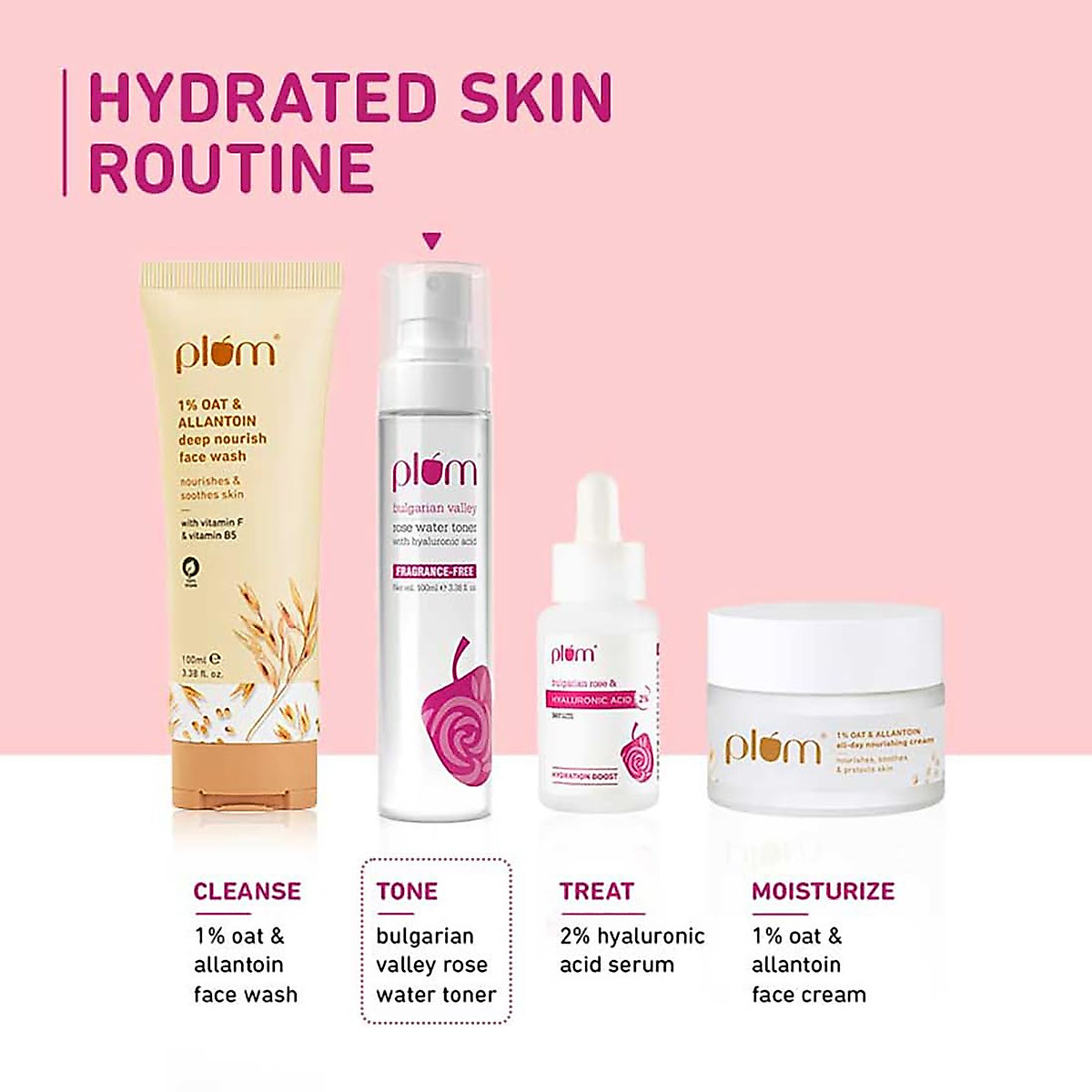 Plum Bulgarian Valley Rose Water Toner with Hyaluronic Acid & Rose Extracts Soothing for All Skin Types 100Ml