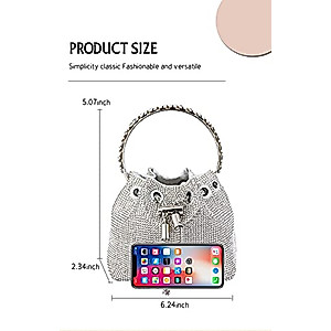 Chlemeter Women's Crystals Evening Bag, Bling Rhinestone Clutch Purses for Wedding Prom Party Club Crossbody Bags,Rhinestone purse,Evening bag,Bling purse