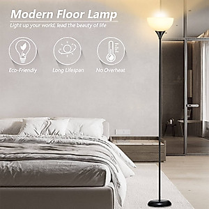 Standing Lamp, Floor Lamp, Led Floor Lamp with 3 Levels Dimmable Brightness, Drop-Resistant White Lampshade, Rotary Switch, Industrial Metal Floor Lamp for Living Room Bedroom Study Office Kid’s Room