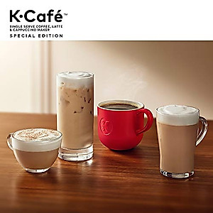 Keurig K-Cafe Special Edition Single Serve K-Cup Pod Coffee, Latte and Cappuccino Maker, Comes with Dishwasher Safe Milk Frother, Shot Capability, Nickel