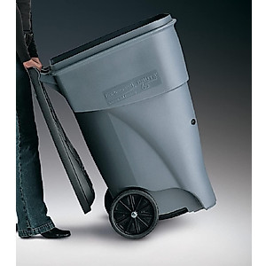Rubbermaid Commercial Products Brute Rollout Trash/Garbage Can/Bin with Wheels, 95 GAL, for Restaurants/Hospitals/Offices/Back of House/Warehouses/Home, Gray (FG9W2200GRAY)