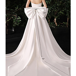 Ayervici Women's Removable Big Bow Train for Wedding Dress Satin Sweep Train for Formal Gowns(Bow:10 Inches *18 Inches) (Black)