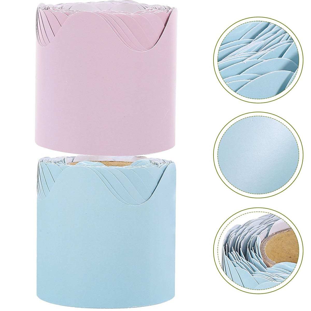 NUOBESTY 2 Rolls Bulletin Board Blackboard Border Decors Removable Border Trim Delicate Border Trim Blackboard DIY Trim Bulletin Scalloped Borders Paper Detachable Glitter Primary School