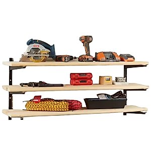 Everbilt Heavy-Duty Matte Black Wall Mounted 3-Tier Storage Rack