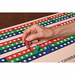 S&S Worldwide Jumbo 34" Long Foam Cribbage Board. 2-Piece Board Locks Together to Form a Huge 34" x 14-1/5" x 1" Thick 3 Track Board. Includes 12 Easy to Grasp Pegs. Perfect for Seniors.