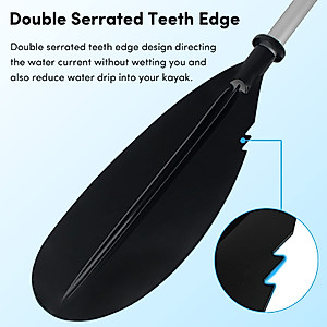 Kayak Paddles Adjustable 88in 4 Piece Kayak Oars Boat Paddles for Adults with Paddle Leash, Canoe Paddles for Kayaking Rafting Jet Ski Canoe Outdoor Kayak Water Sports and Safety Boat Accessories