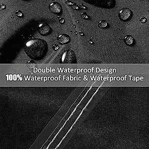 Patio Furniture Cover Waterproof Outdoor Furniture Cover for Patio Table and Chair, Heavy Duty Rectangular Patio Furniture Set Cover for Snow Protection Silver (120x120x74cm)