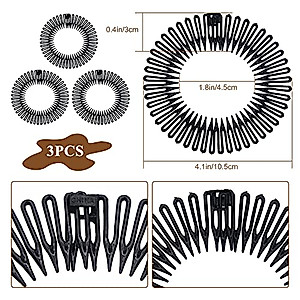 Soft 'N Style Flexible Headbands Stretch Headband Headbands Women (3pc-Black)