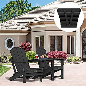 SERWALL Adirondack Connecting Table, Weather Resistant Outdoor Side Table, Arm Tray Table for Adirondack Chair, Adirondack Table Desk for Patio Balcony Garden, Blue