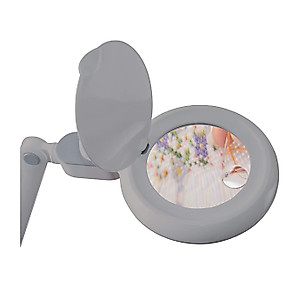 OttLite LED Space Saving Magnifier Desk Lamp – Optical Grade Magnification, Adjustable Arm, Pivoting Head, Portable to Travel, for Crafting & Needlework
